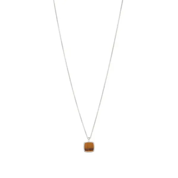 Tom Wood Cushion Pendant Necklace In Tiger Eye - 25% Off